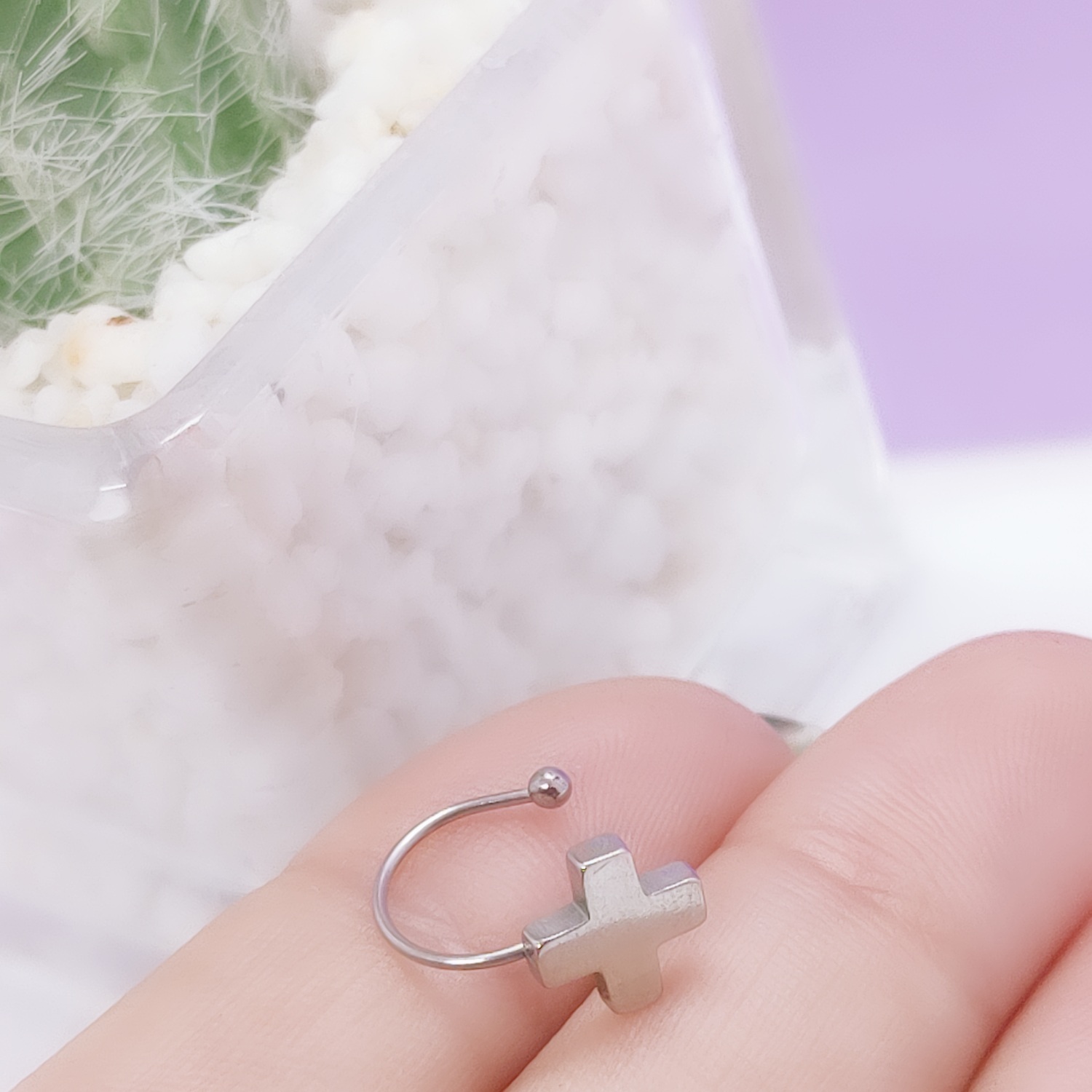 Acero quirúrgico Aro cuff cruz (por unidad) – Mayorista Joyas
