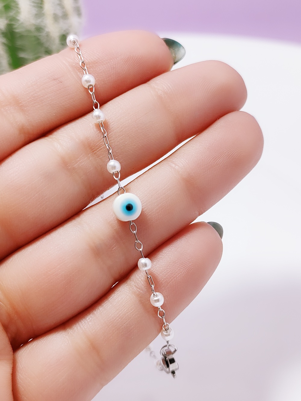 Acero quirúrgico Pulsera ojitos (19cm) – Mayorista Joyas